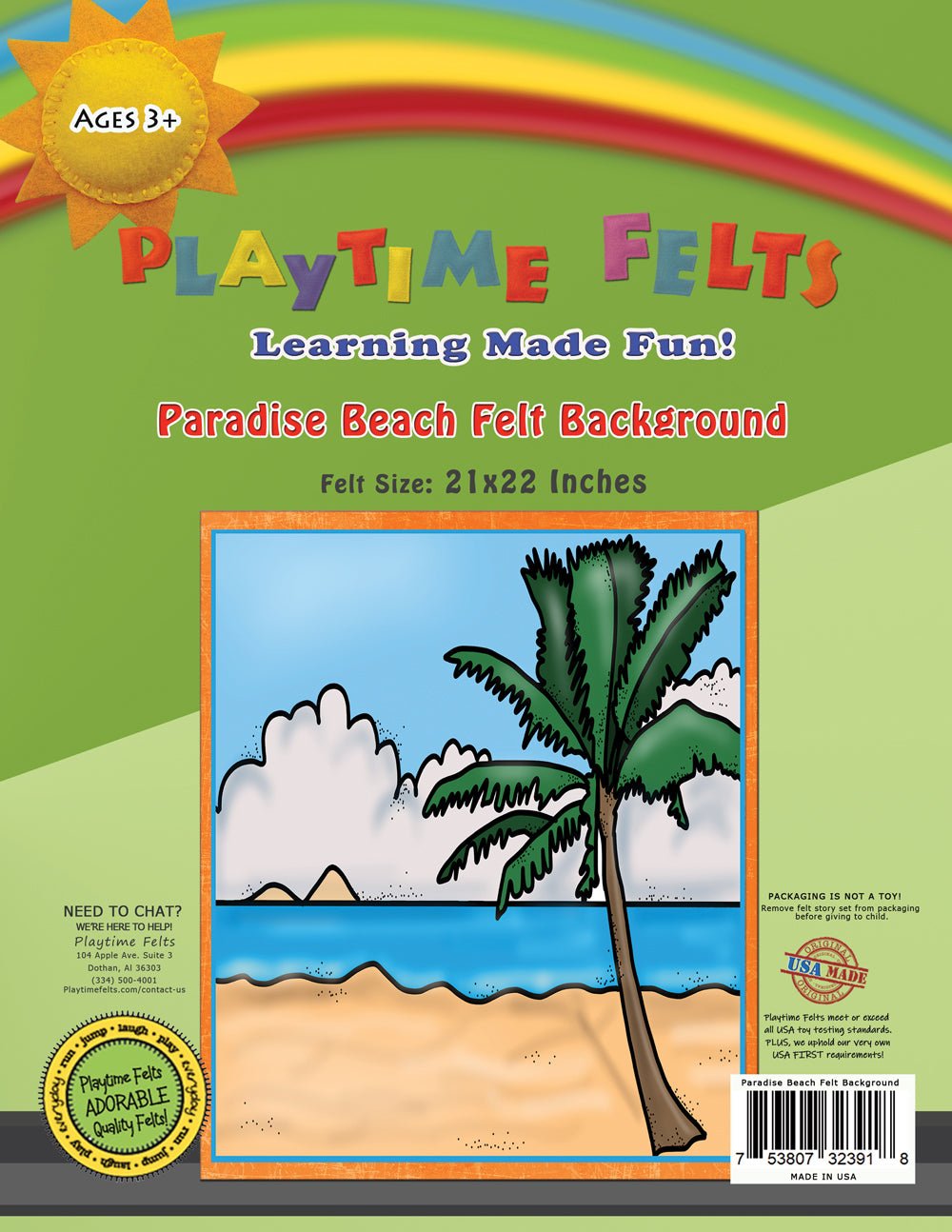 Beach Felt Scene for Board and Easel | Felt Playscape – Playtime Felts