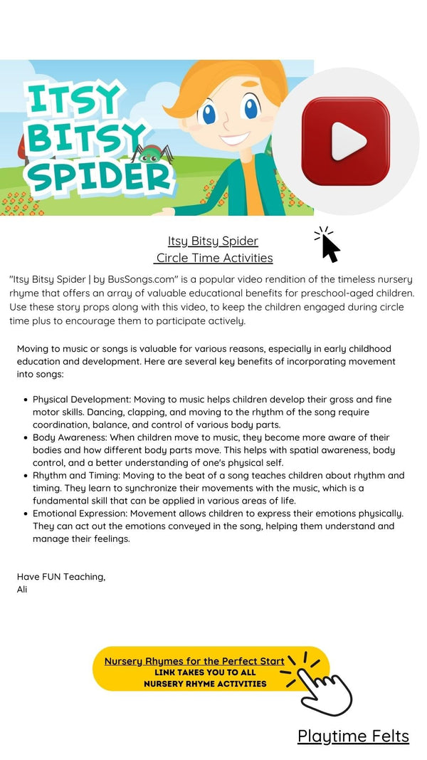 Itsy Bitsy Spider Circle Time Story Props | Free Printables – Playtime ...