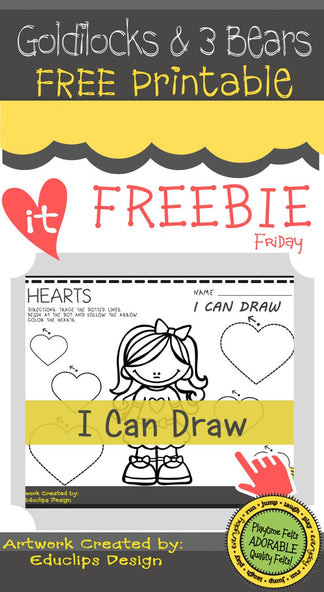Free Worksheets | Preschool Drawing Activities Goldilocks – Playtime Felts