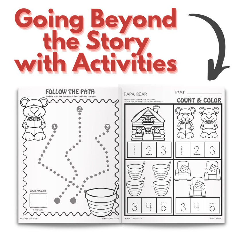 Goldilocks and Three Bears Storytime Workbook – Playtime Felts