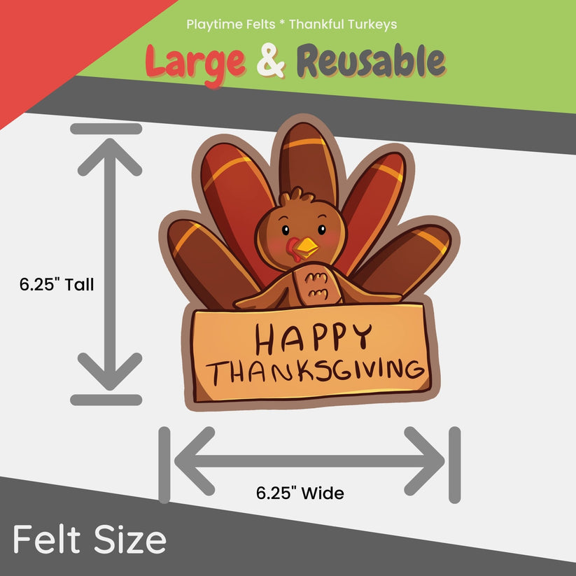 10 Thankful Turkeys Thanksgiving Felt Board Story for PreK – Playtime Felts