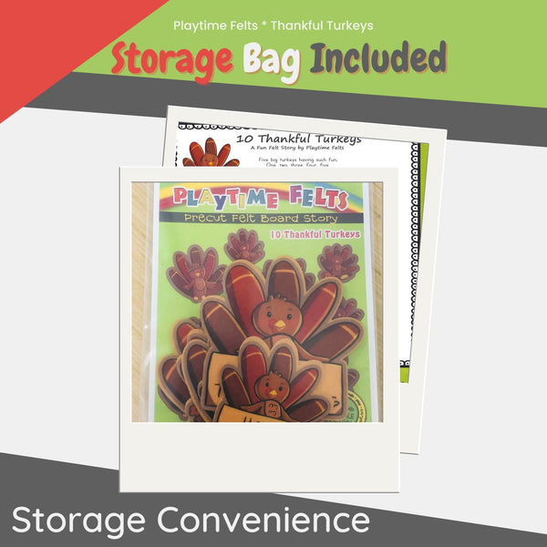 10 Thankful Turkeys Thanksgiving Felt Board Story for PreK – Playtime Felts