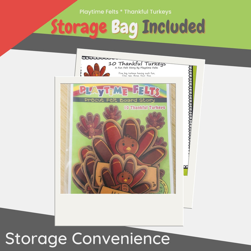 10 Thankful Turkeys Thanksgiving Felt Board Story for PreK – Playtime Felts