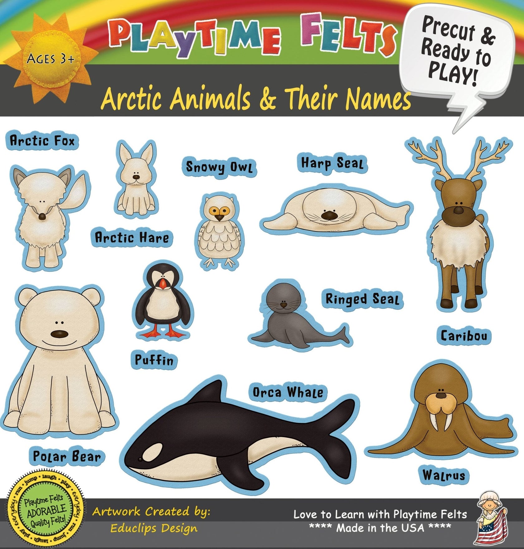 Arctic Animals Felt Board Story Set for Kids – Playtime Felts