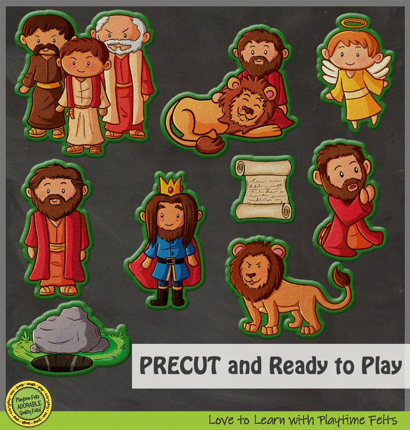 Daniel in the Lion's Den Felt Bible Story for Flannel Board – Playtime ...