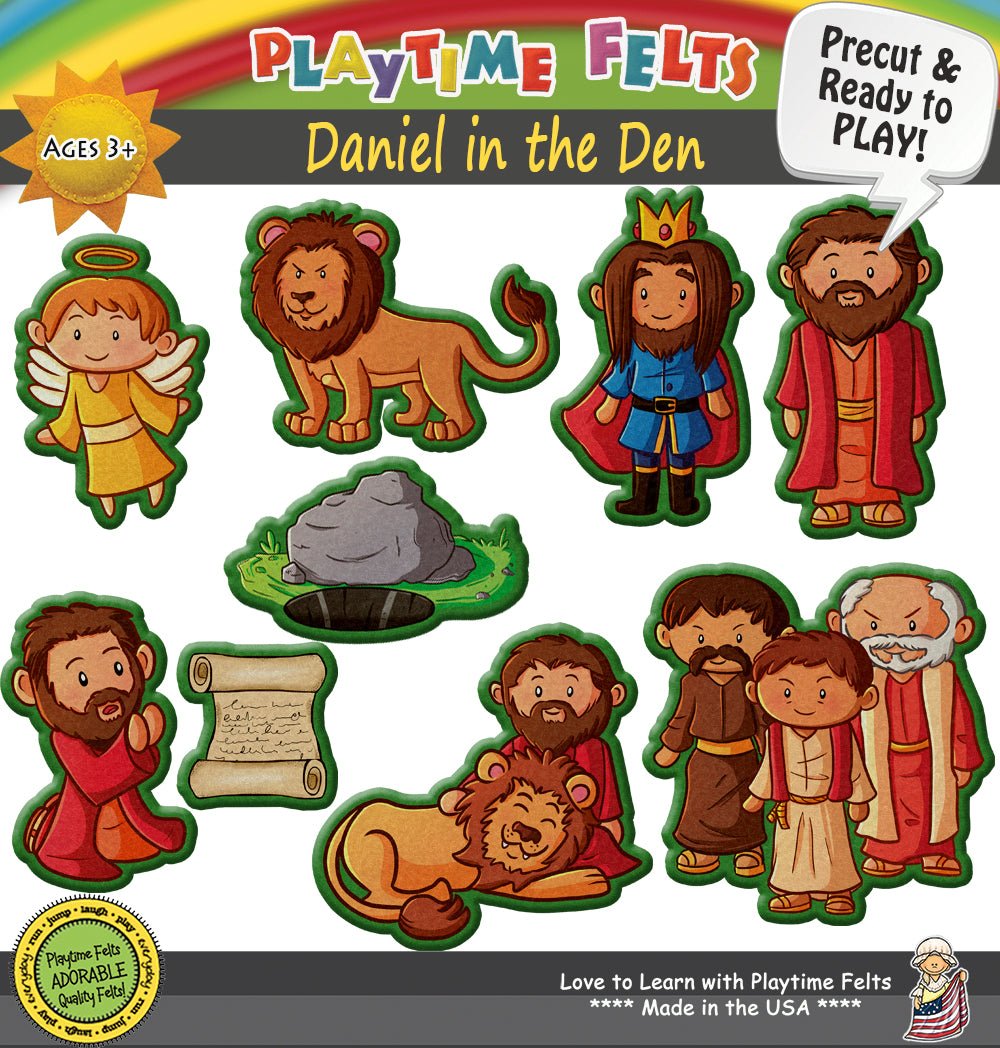 Daniel in the Lion's Den Felt Bible Story for Flannel Board – Playtime ...