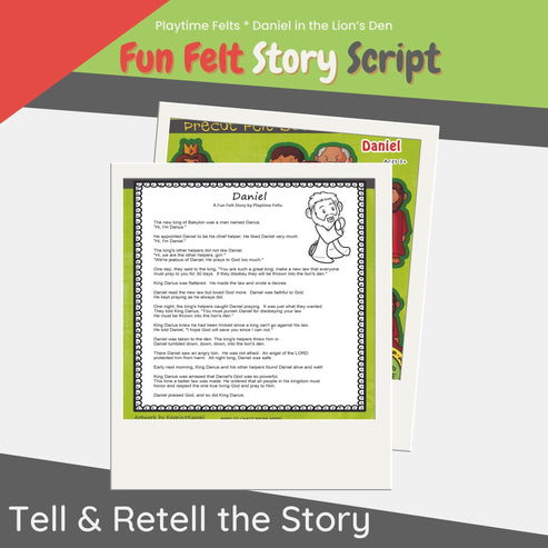 Daniel in the Lion's Den Felt Bible Story for Flannel Board – Playtime ...