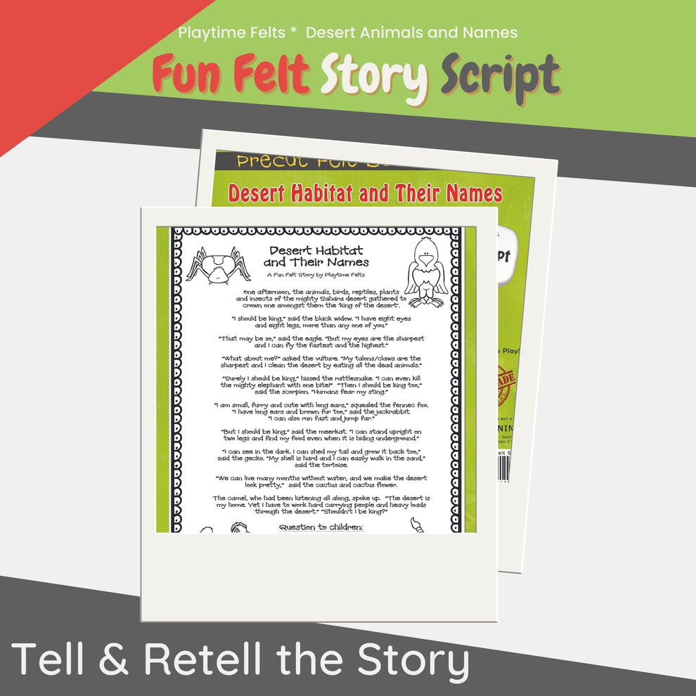 Desert Animals and Their Names | Felt Board Stories – Playtime Felts