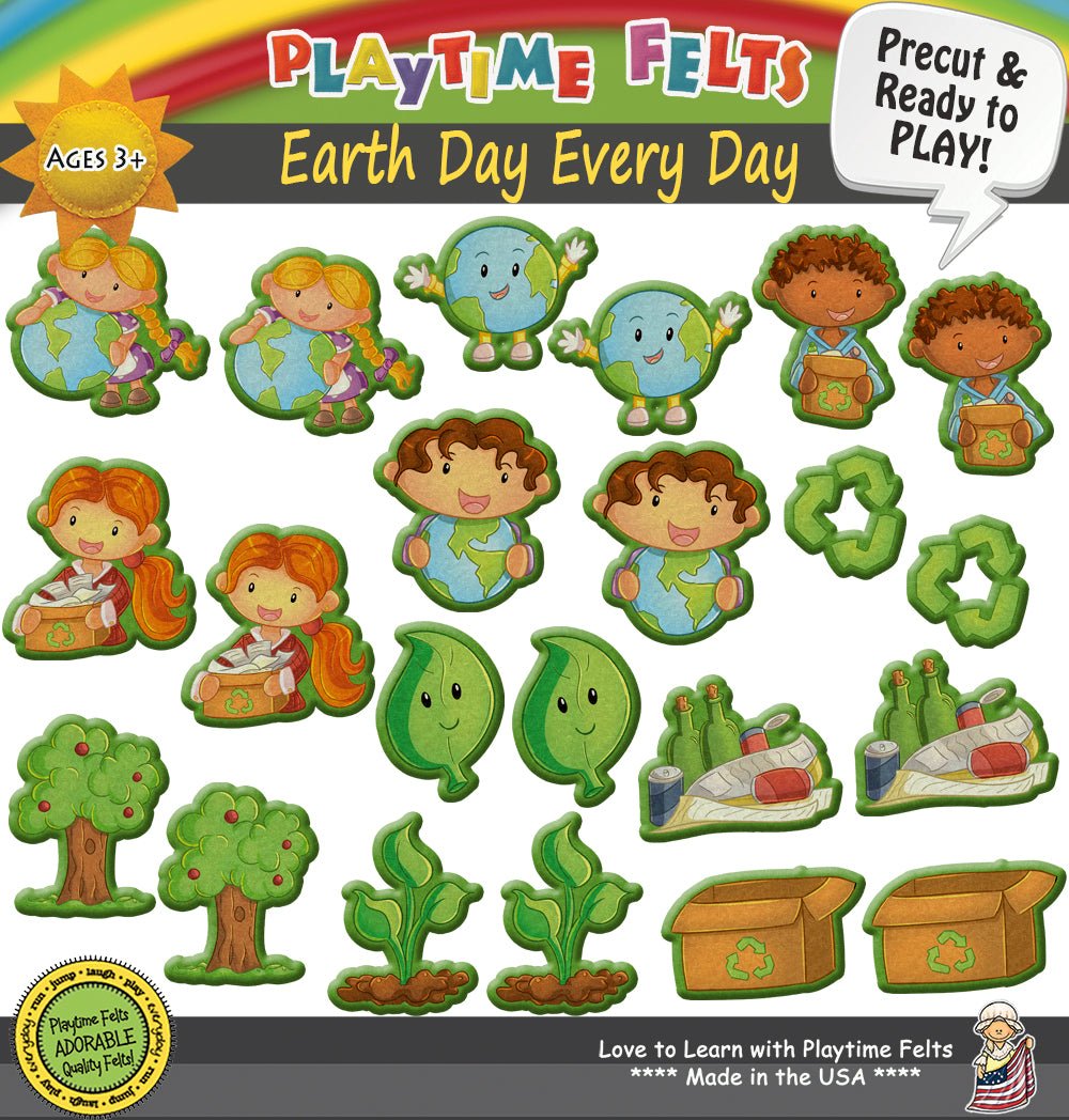 Earth Day Every Day Felt Board Story for Preschoolers – Playtime Felts