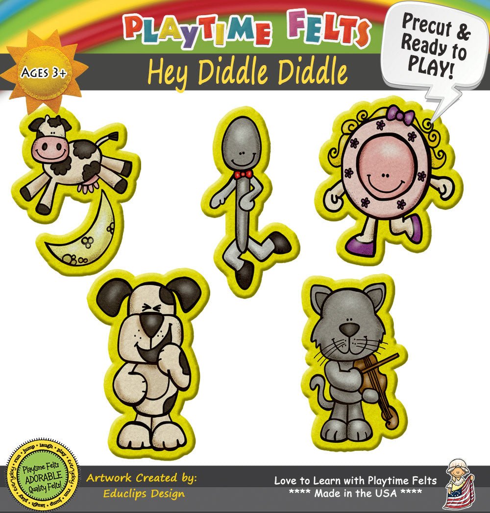 Hey Diddle Diddle Nursery Rhyme Felt Board Stories – Playtime Felts