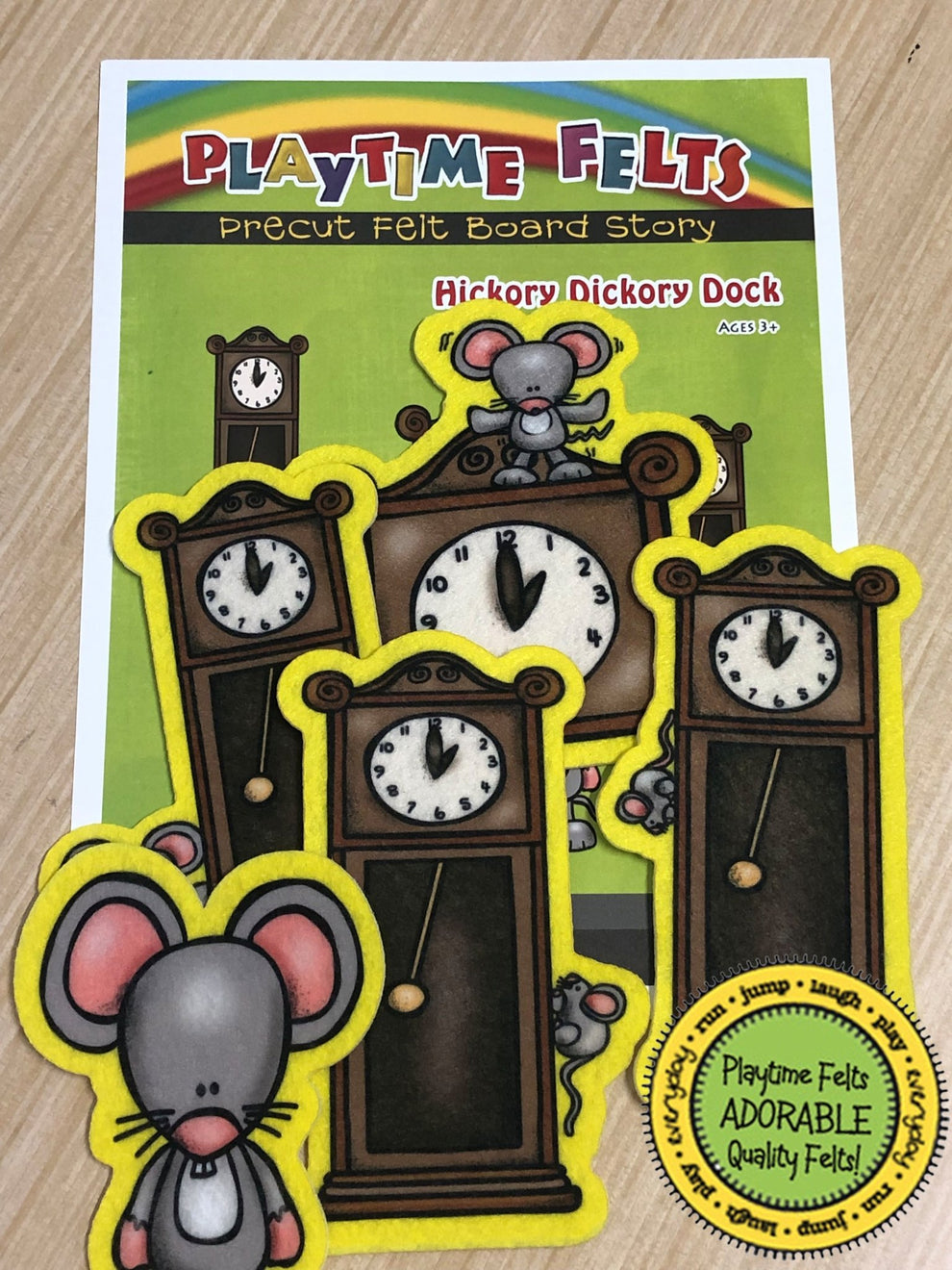 Hickory Dickory Dock Nursery Rhyme Felt Board Stories – Playtime Felts