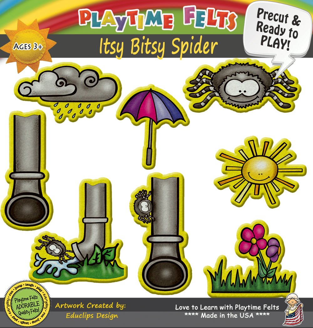 Itsy Bitsy Spider | Nursery Rhyme Felt Board Stories – Playtime Felts