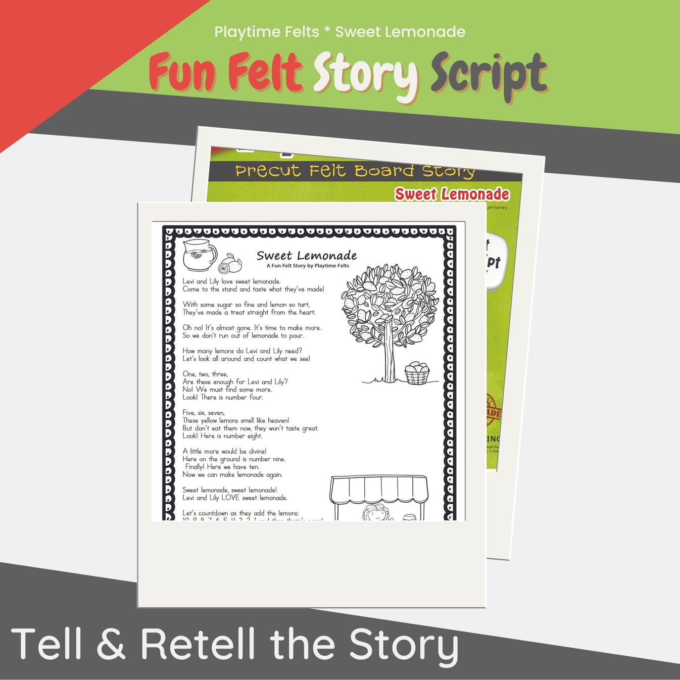 Let's Make Lemonade Felt Board Play for Pre k – Playtime Felts