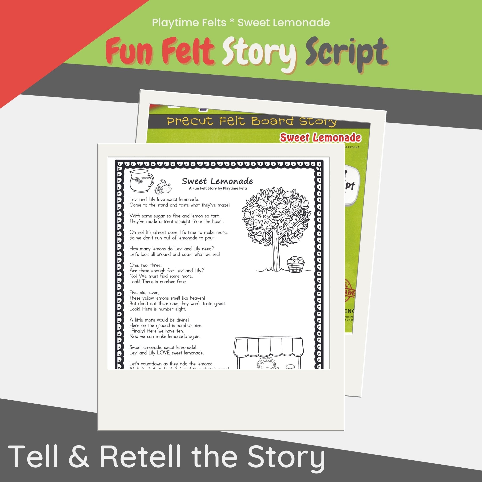 Let's Make Lemonade Felt Board Play for Pre k – Playtime Felts