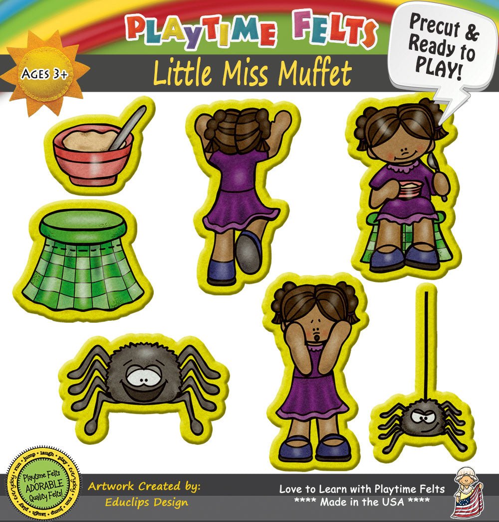 Little Miss Muffet Nursery Rhyme Felt Board Stories – Playtime Felts