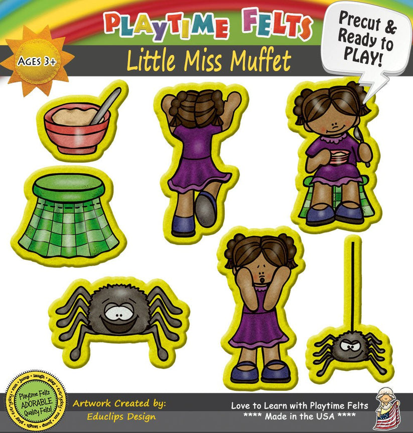 Little Miss Muffet Nursery Rhyme Felt Board Stories – Playtime Felts