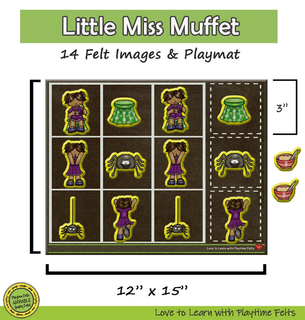 Little Miss Muffet Pattern Games for Preschoolers – Playtime Felts