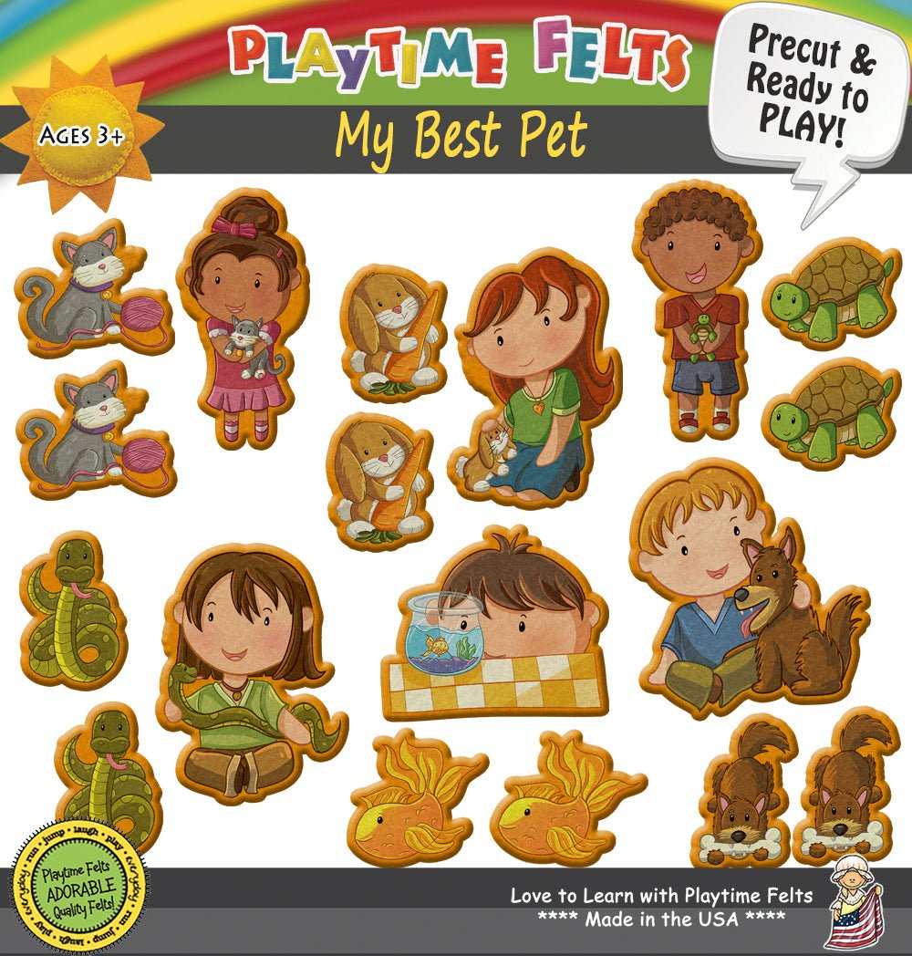 My Best Pet Felt Board Animals for Preschoolers – Playtime Felts